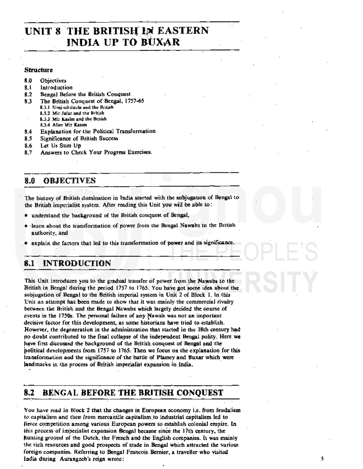 Conquest and consolidation - UNIT 8 THE BRITISH EASTERN INDIA UP TO ...