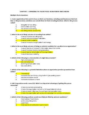 Human Resources Management Quiz - Studocu