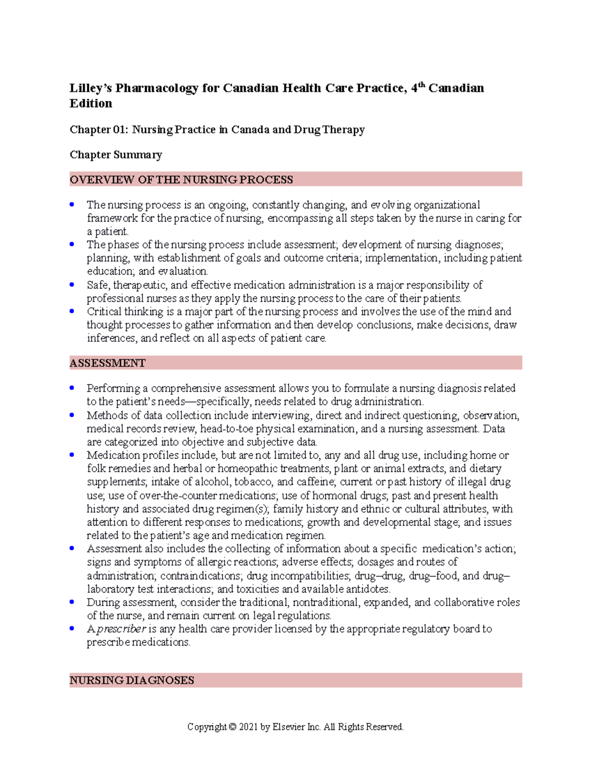 Chapter 001 - Lilley’s Pharmacology for Canadian Health Care Practice ...