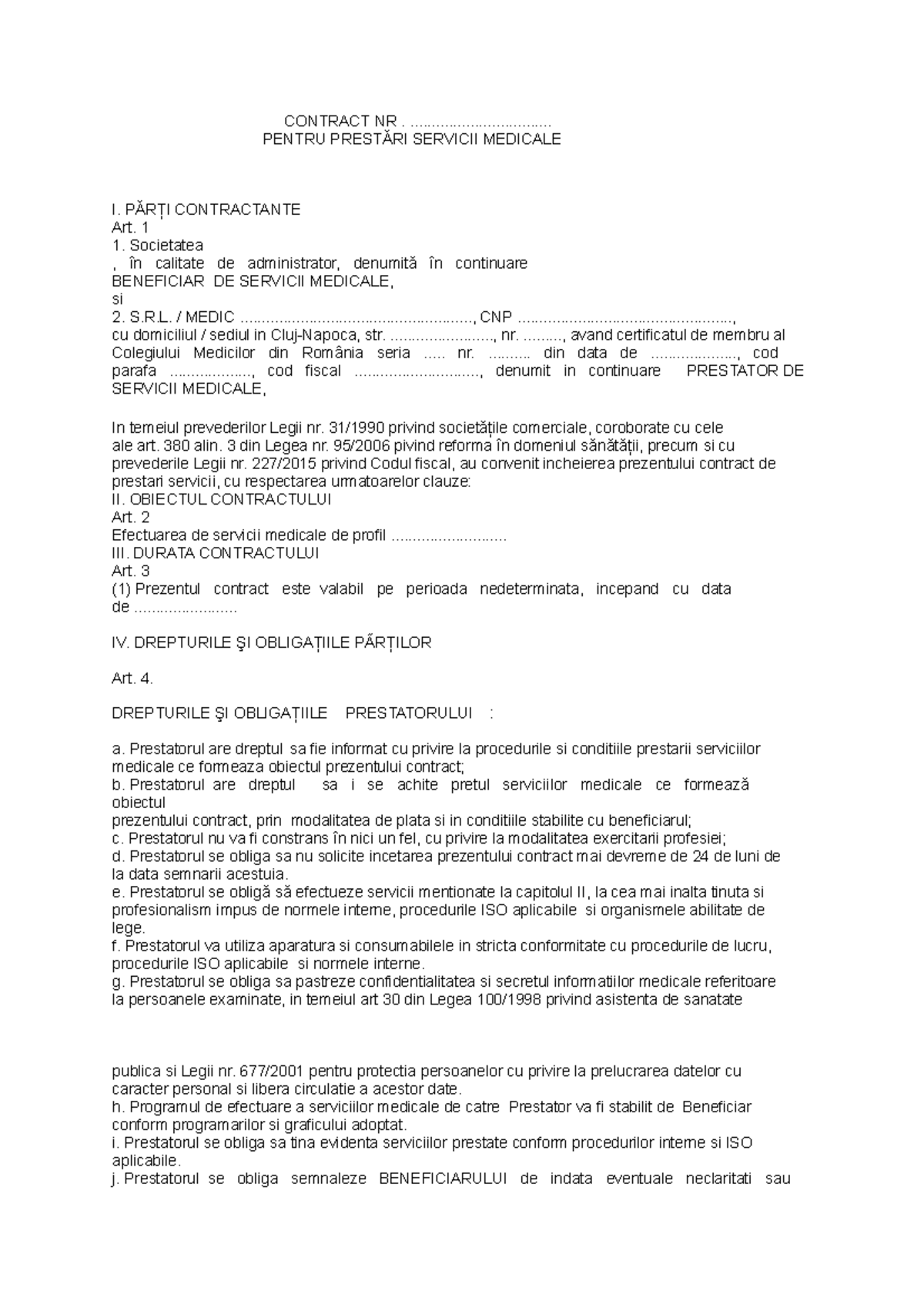 Contract colaborare - .......... - CONTRACT NR ...