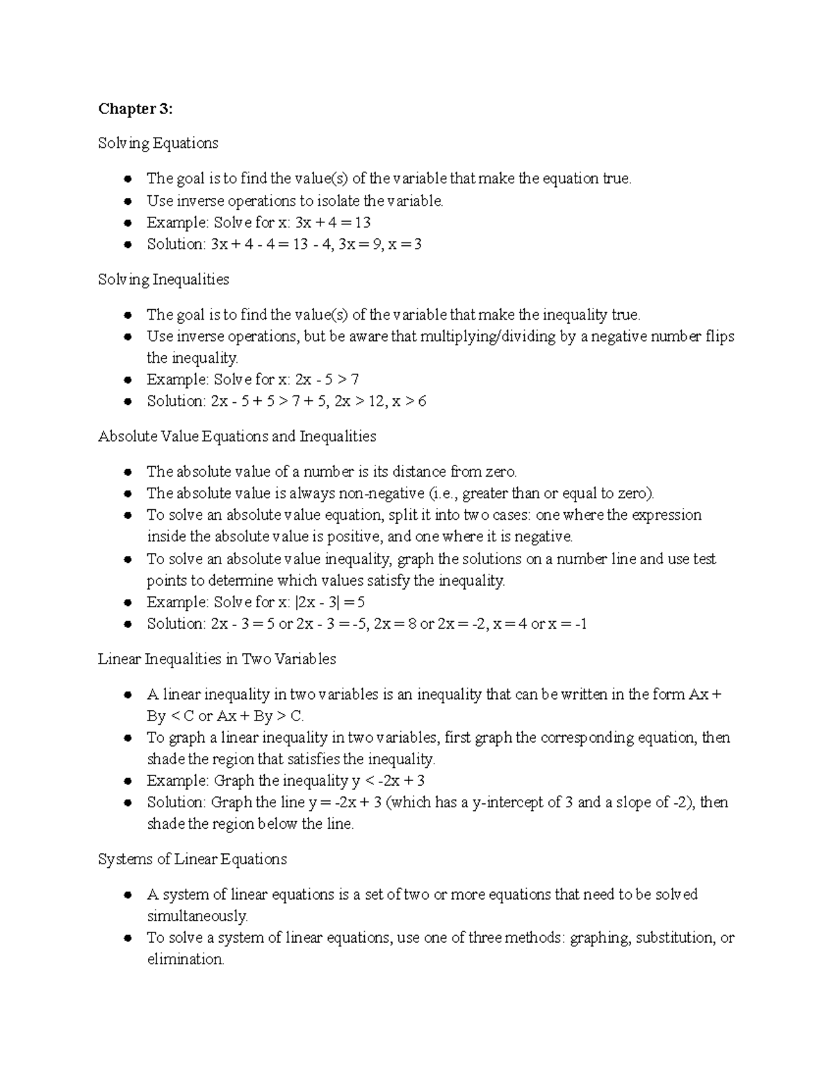 MATH 112 Chapter 3 - MATH 112 Notes for Ch 3 - Chapter 3: Solving ...