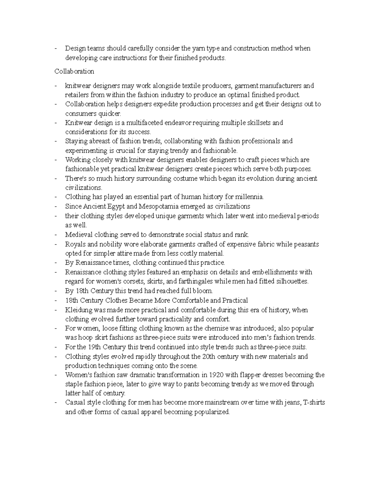 FTT 110 Notes 22 - global textile and fashion industry; an overview of ...