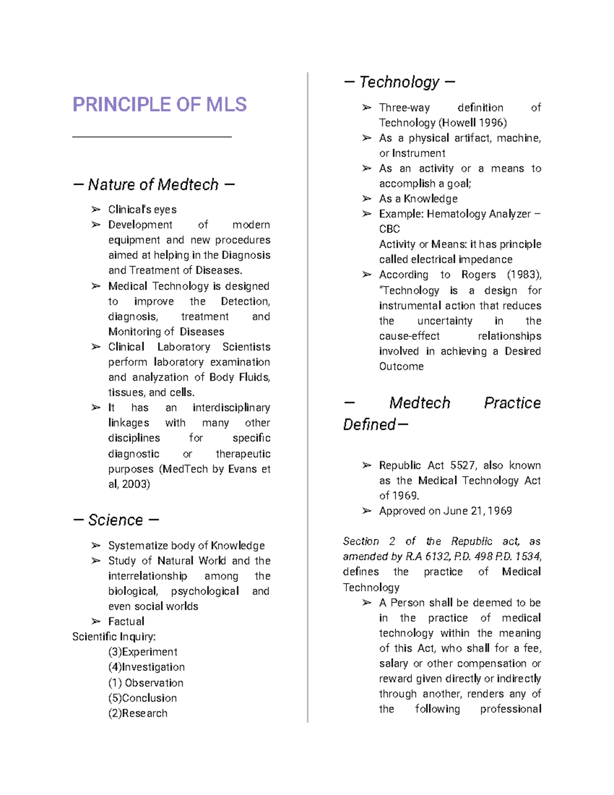MLSP 111 - gd everyone - PRINCIPLE OF MLS ...