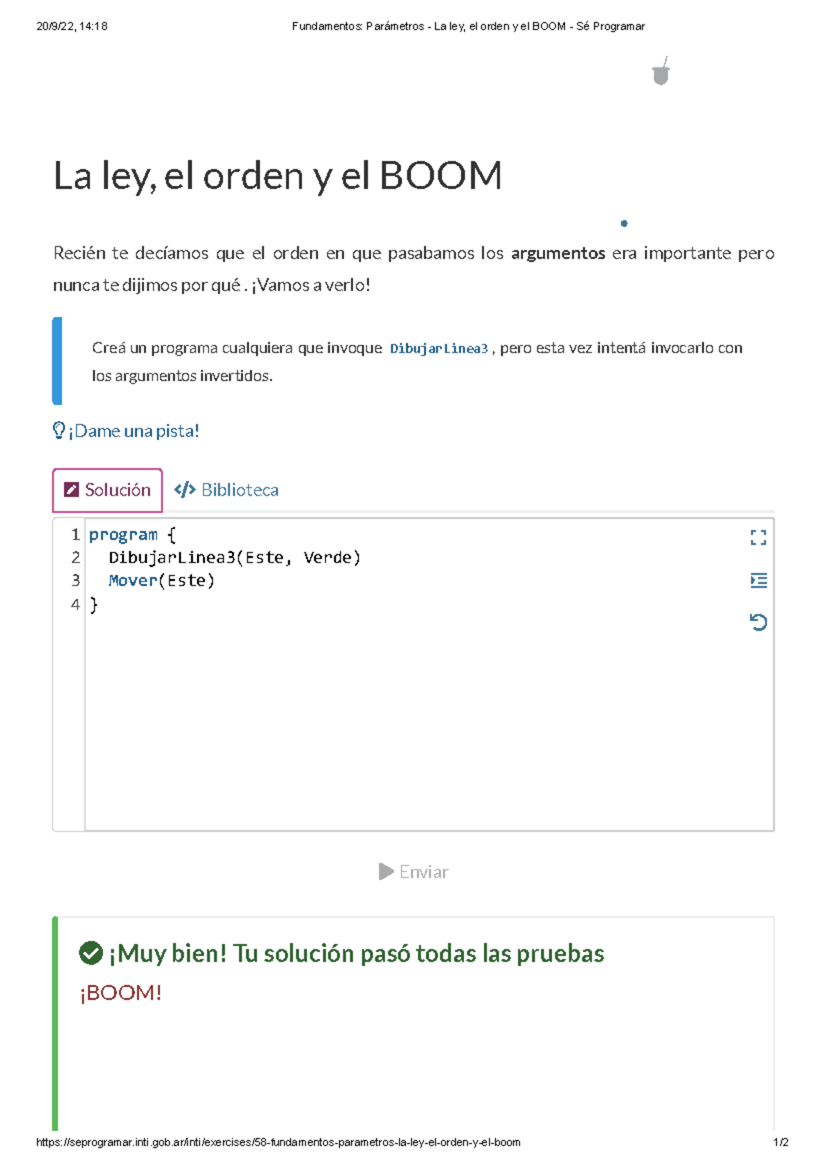 Fundamentos Parámetros 010 - La ley, el orden y el BOOM - Sé Programar ...