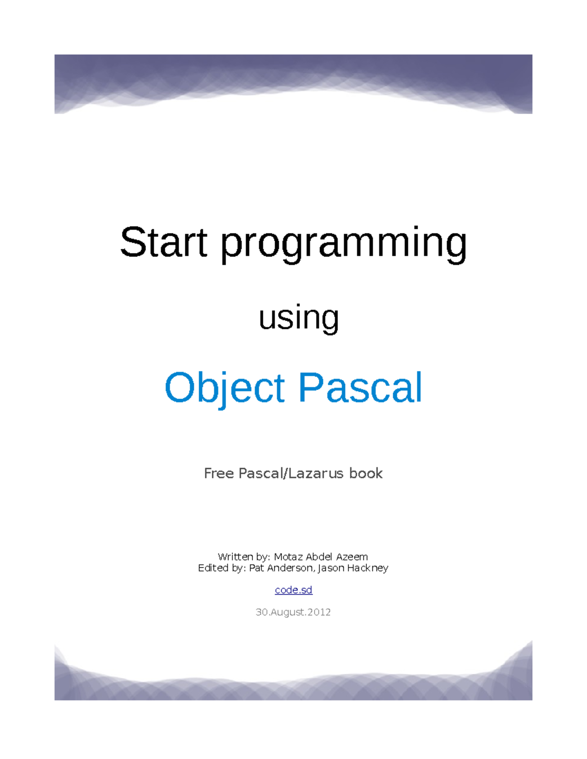 Object-pascal - For pascal learning these notes are the best - Start ...