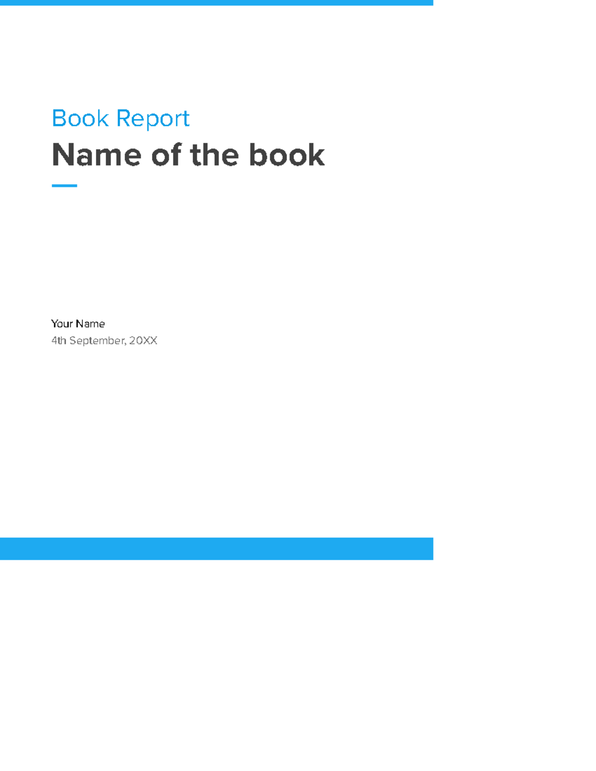 Book report - Google Docs - Book Report Name of the book Your Name 4th ...