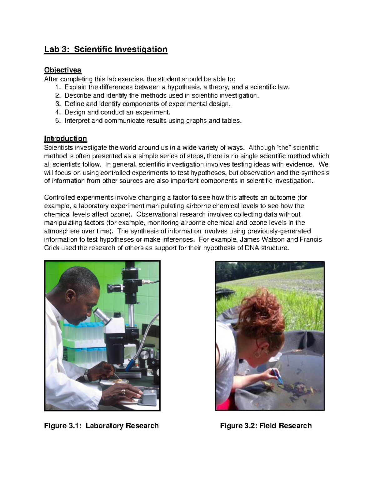 Scientific Investigation (1) - Lab 3: Scientific Investigation ...