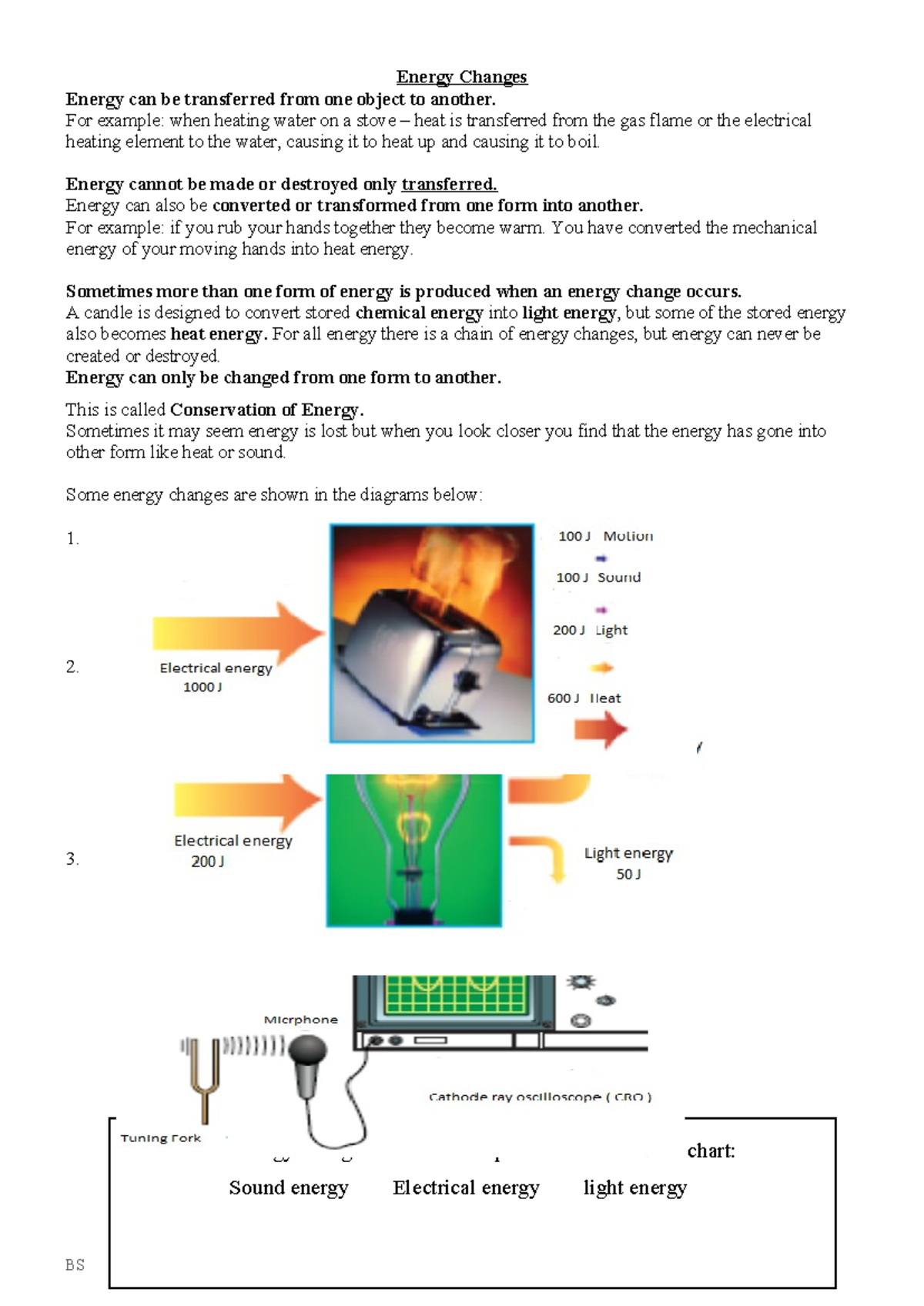 Energy changes work - Energy Changes Energy can be transferred from one ...