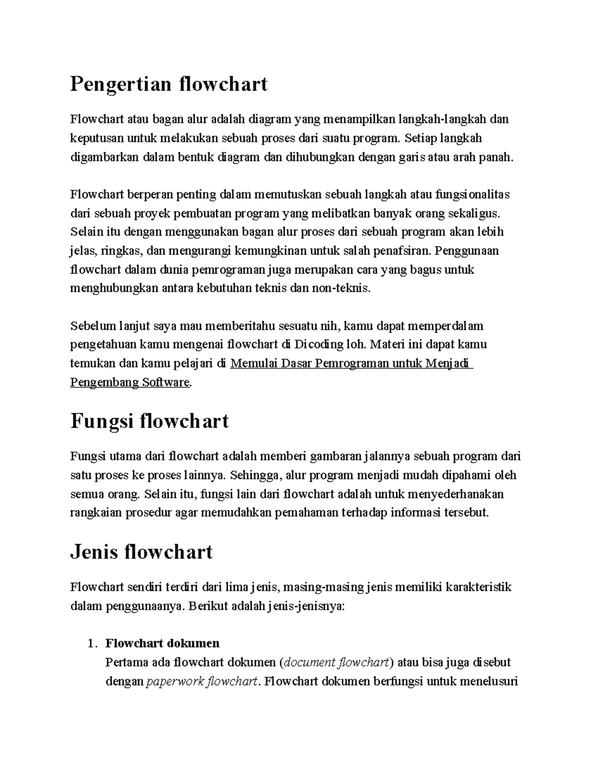 Flowchart - Pengertian flowchart Flowchart atau bagan alur adalah ...