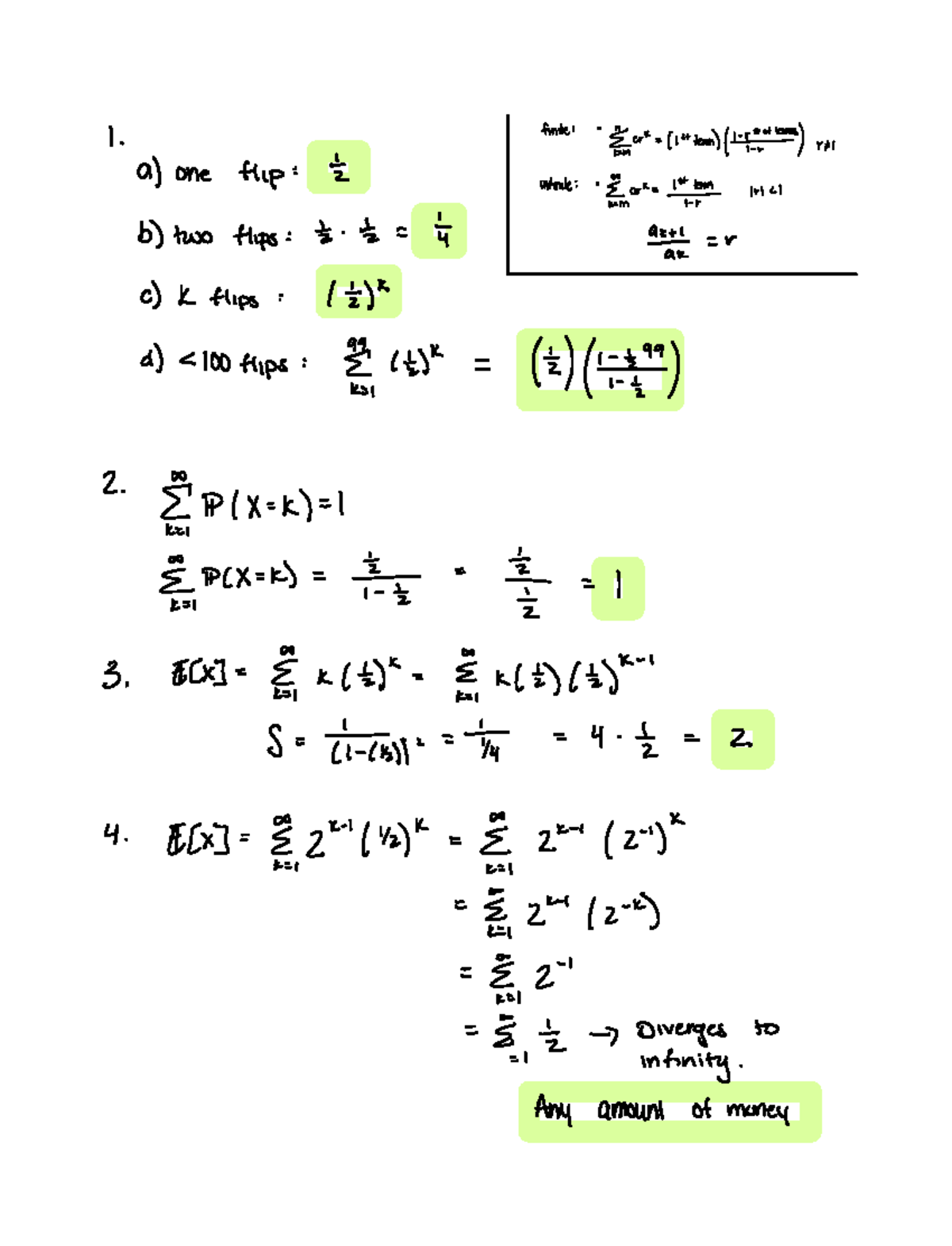 Probabilities and Series Lab - I finite Emer istterm t r terms r a one ...