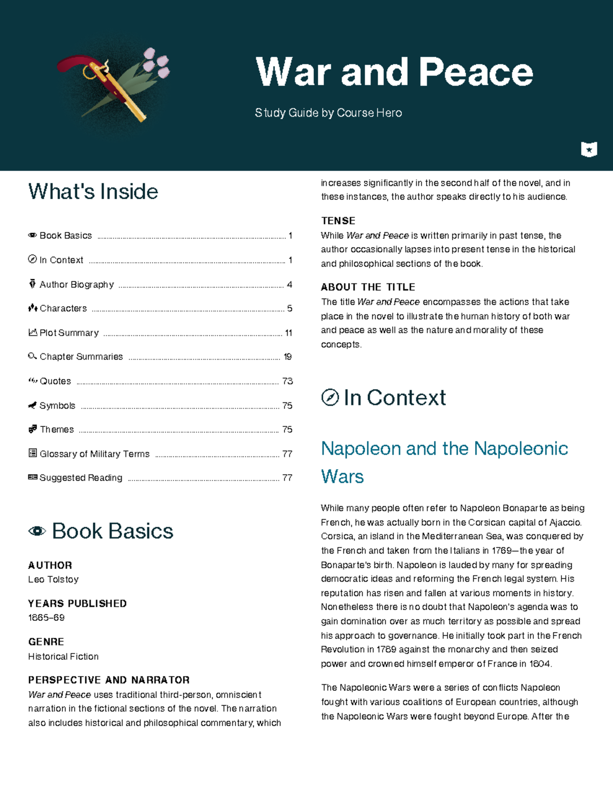 Literariness.or War-and-Peace - War and Peace ####### Study Guide by ...