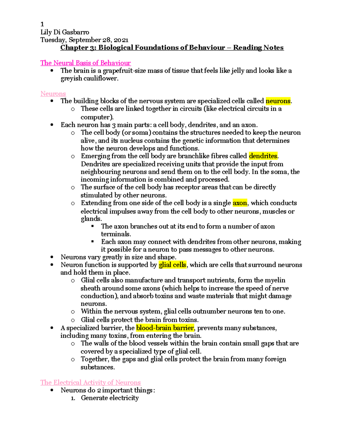 Chapter 3 Psych Notes - PSYCH1000 - UWO - Studocu