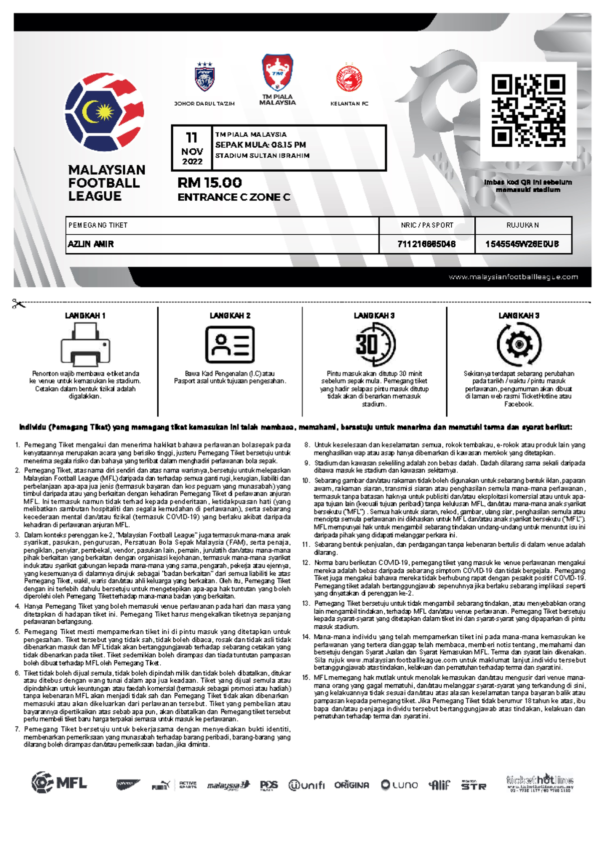 1545545-Entrance C Zone C-1 - LANGKAH 1 Penonton wajib membawa etiket ...