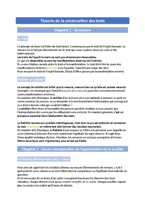 2. Les étapes de la construction d'un test définitions ...