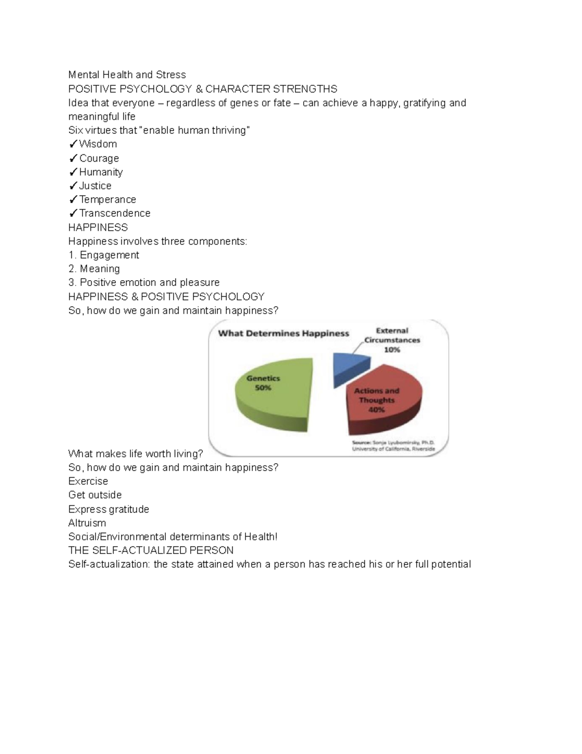 Mental health and stress - Mental Health and Stress POSITIVE PSYCHOLOGY ...