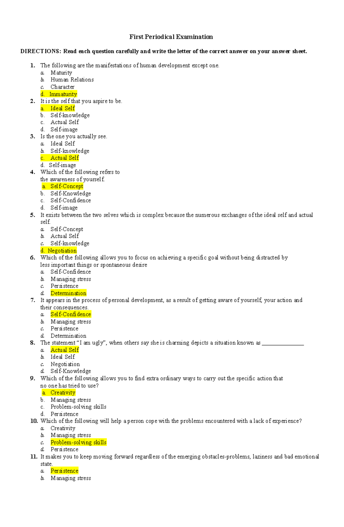 437685141 1st Quarterly Exam in Personal Development Sy 2019 2020 ...