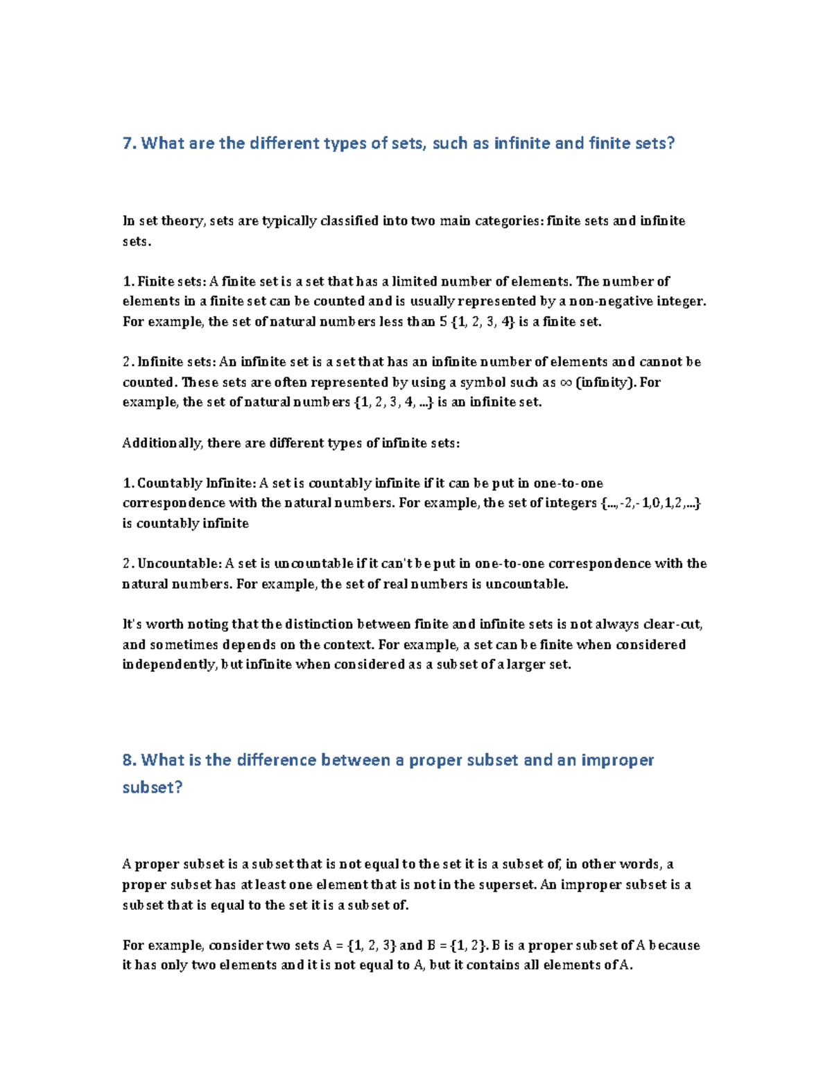 Maths Set Theory 2 7 What Are The Different Types Of Sets Such As