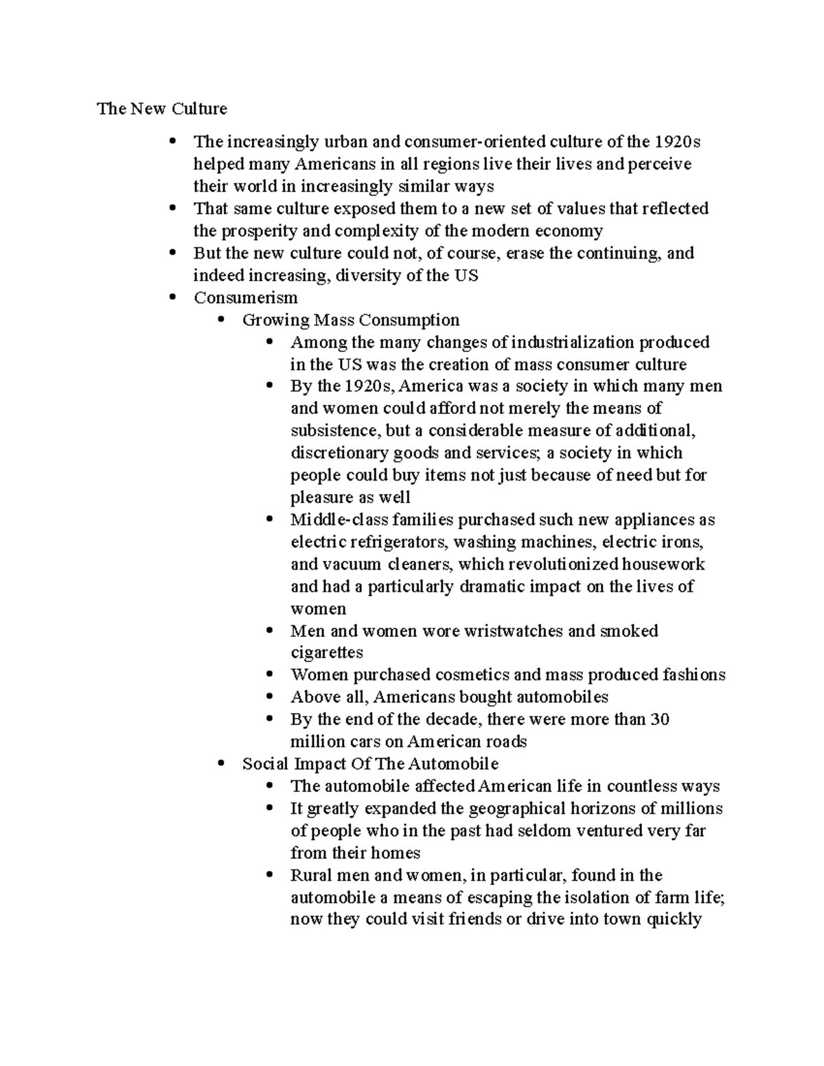 New Era pt 2 - Part of the 1920s - The New Culture The increasingly ...