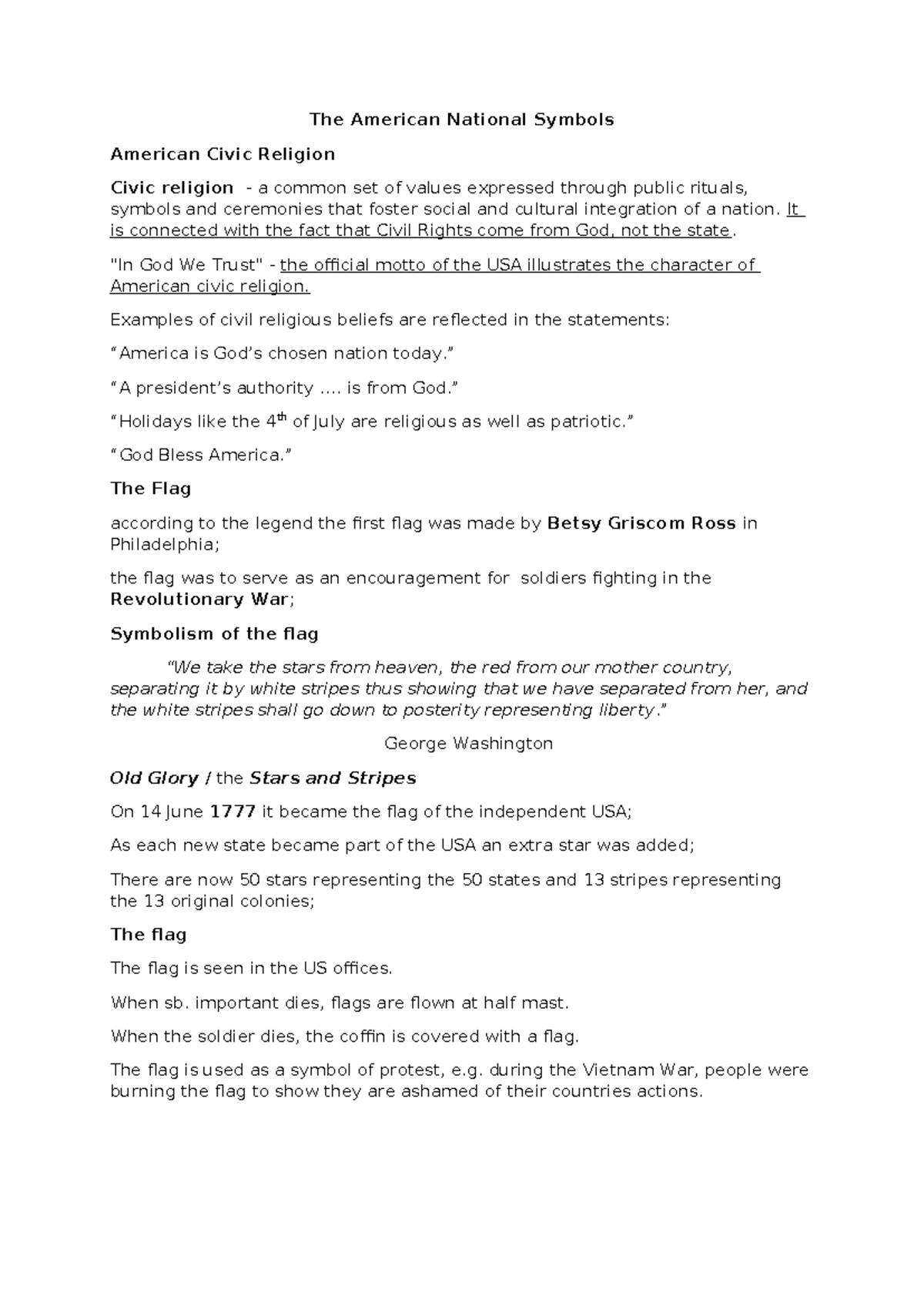 The American National Symbols - The American National Symbols American ...