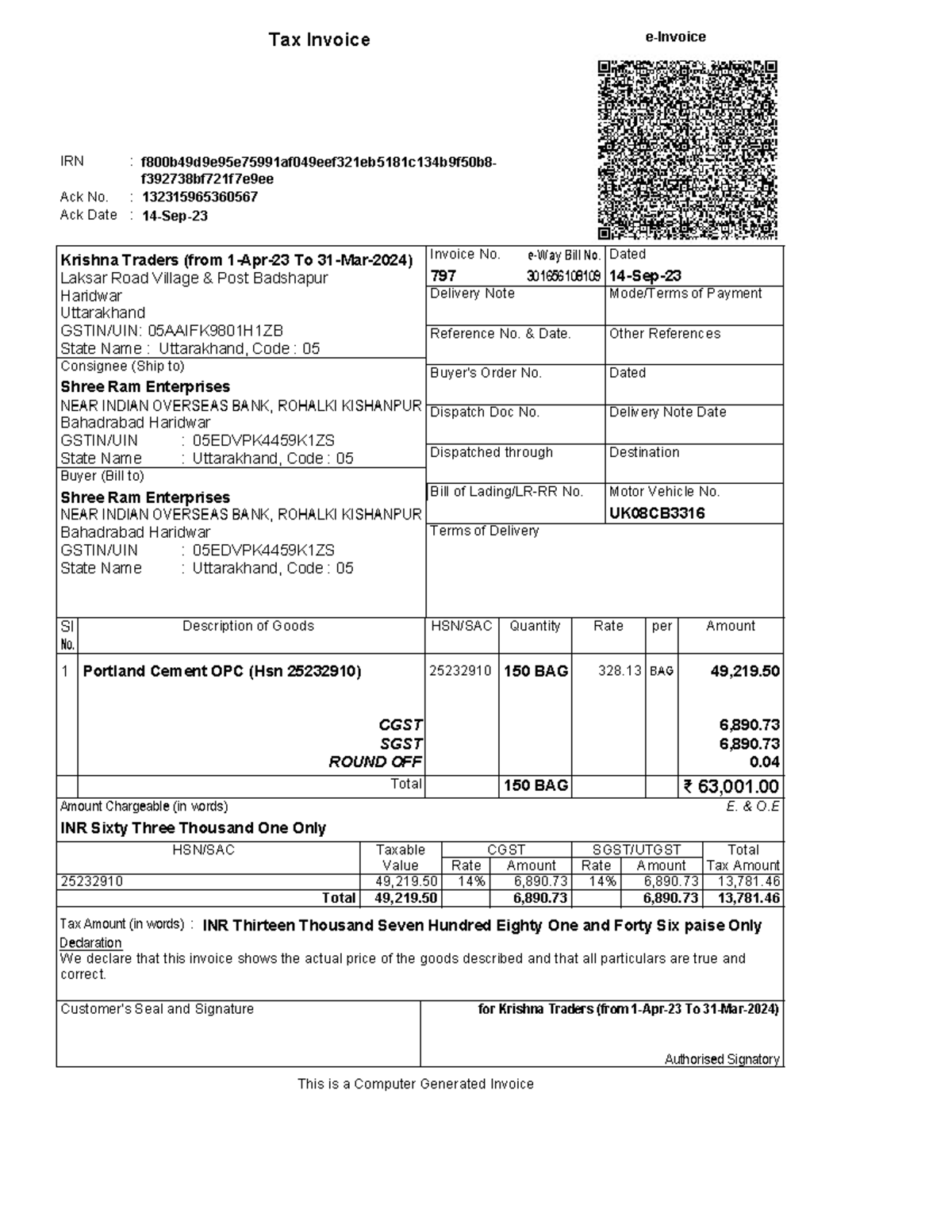 797 - Ready to read - Tax Invoice IRN ...