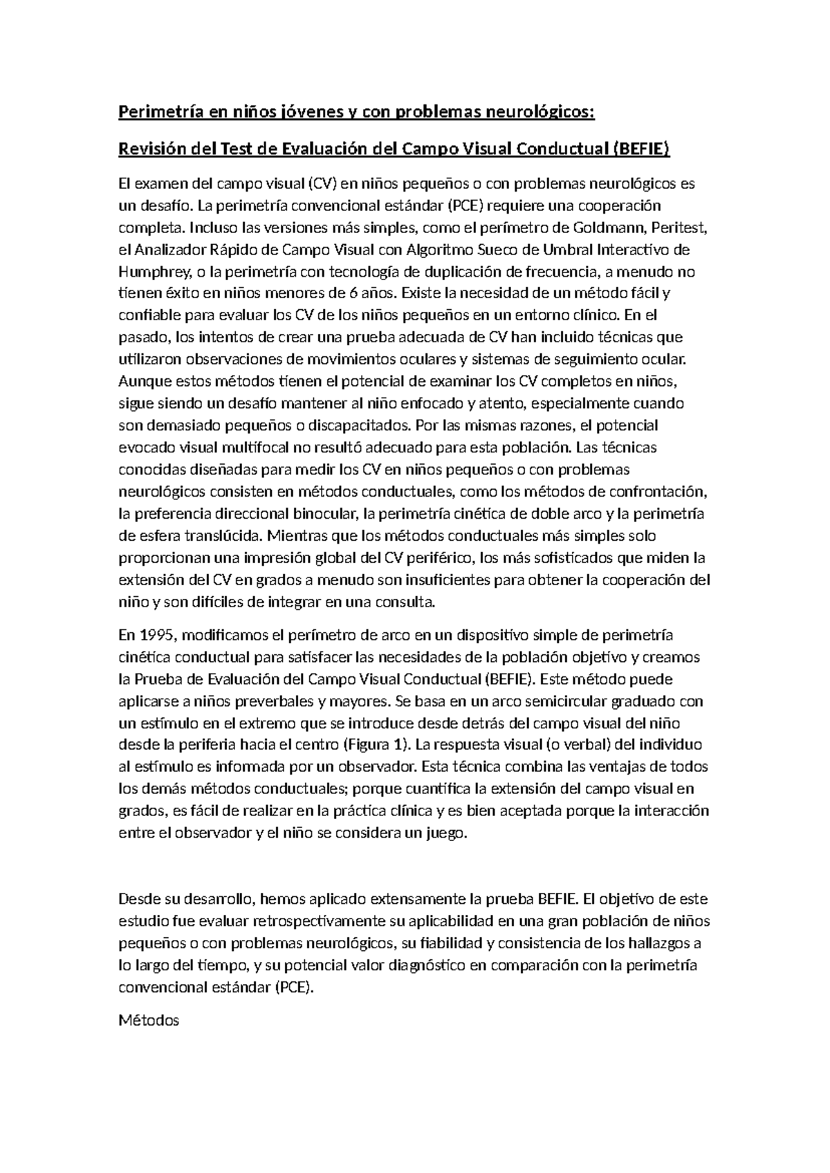 Perimetría en niños jóvenes y con problemas neurológicos - Perimetría ...
