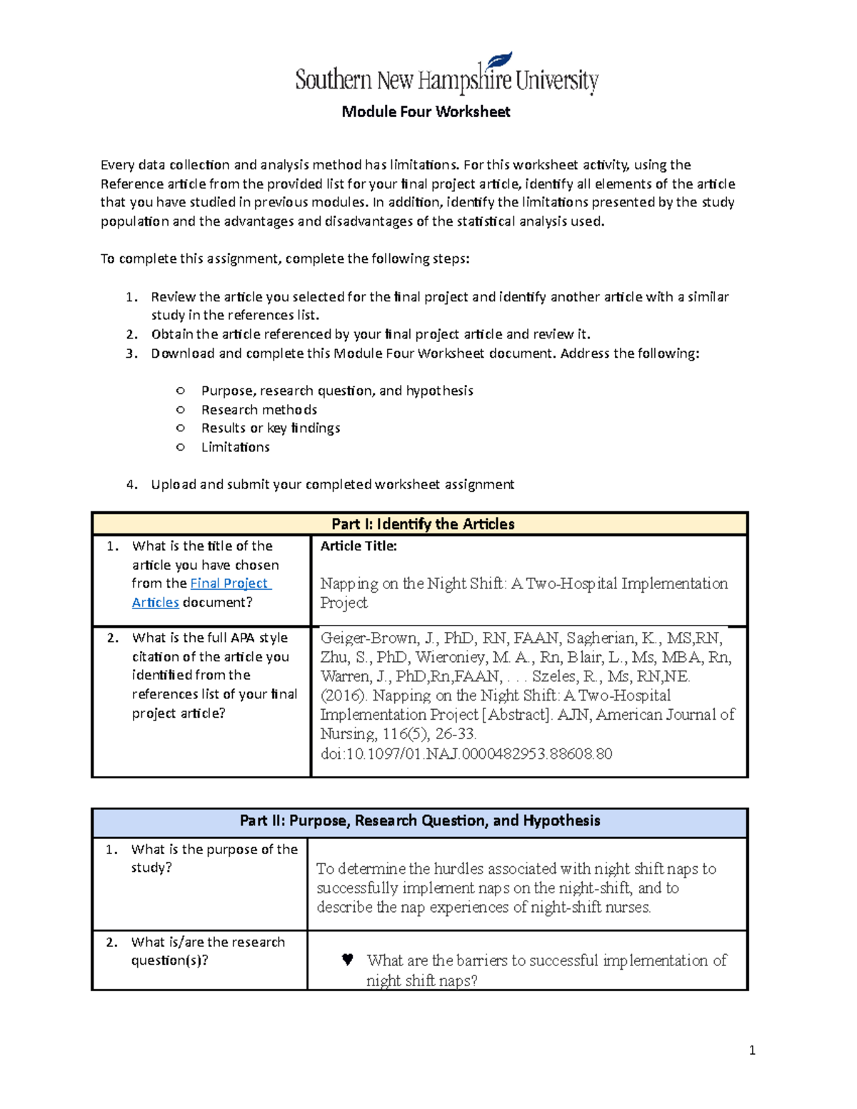 IHP 340 Module Four Worksheet - Module Four Worksheet Every data ...