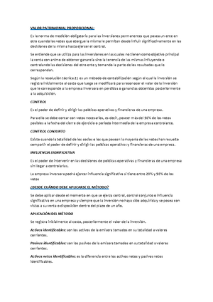 Valor patrimonial proporcional - Consideraciones básicas sobre el ...
