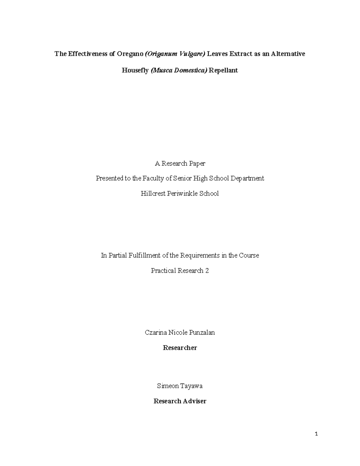 Practical Research - Approved in Partial fulfillment of the ...