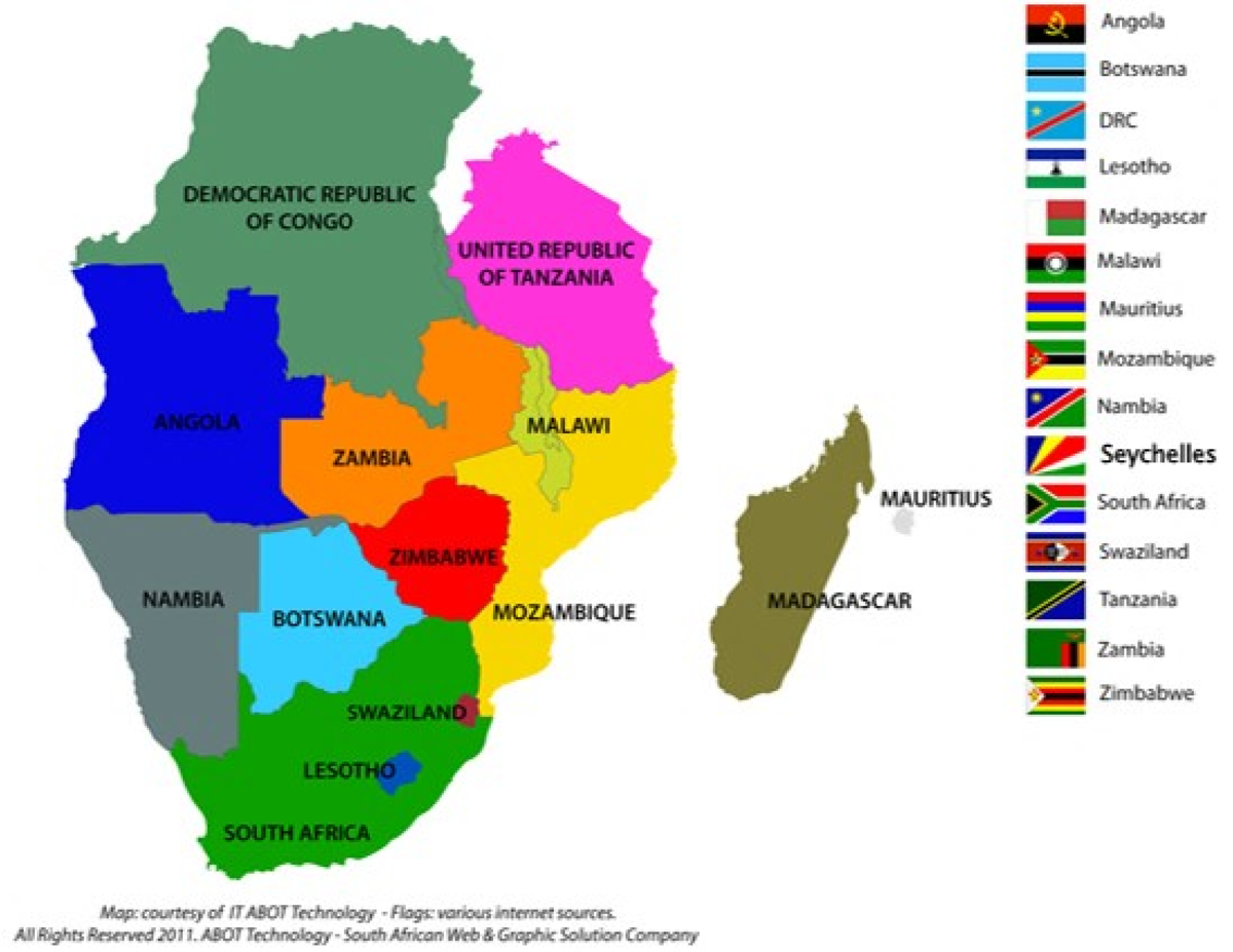 SA Map template - Angola Botswana DRC Lesotho DEMOCRATIC REPUBLIC OF ...