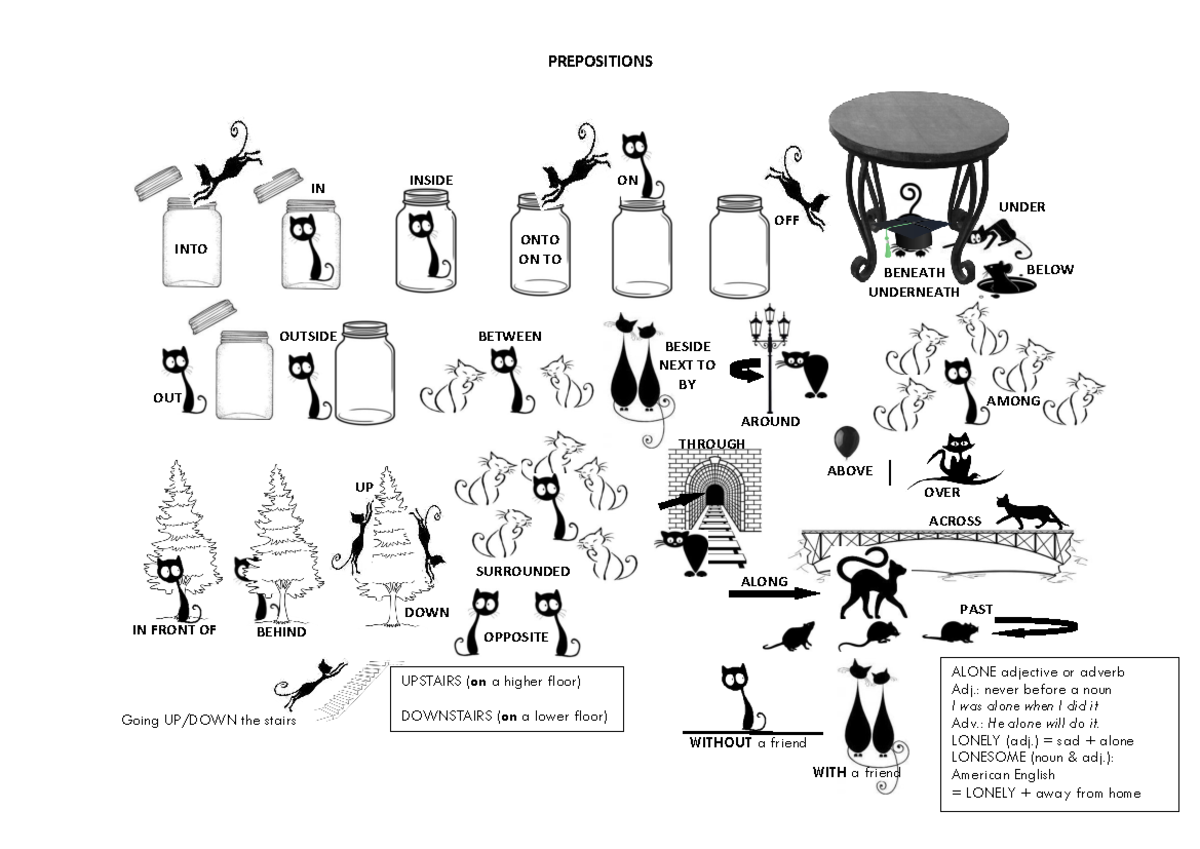 Prepositions CATS - PREPOSITIONS IN INTO INSIDE OUT OUTSIDE BETWEEN ...