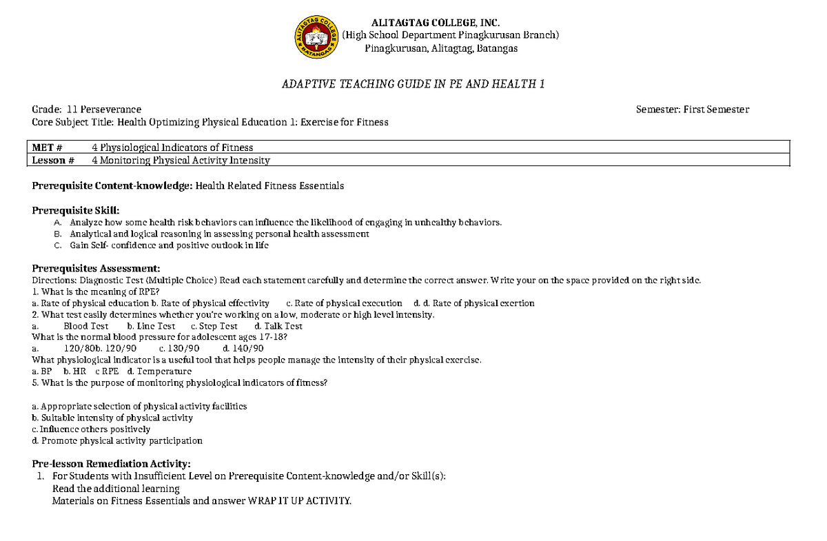 SHS ATG MET3J;OLJ'J[ - ALITAGTAG COLLEGE, INC. (High School Department ...