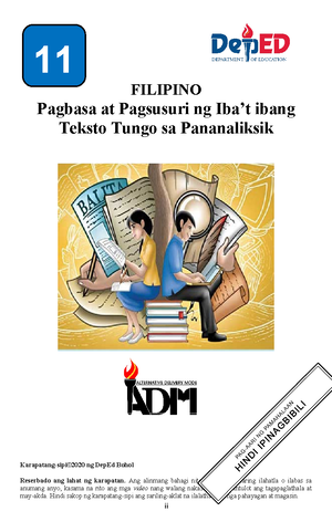 Q3-Stat Prob-Module 4 - Good - Quarter 3 – Module 4: Sampling and ...