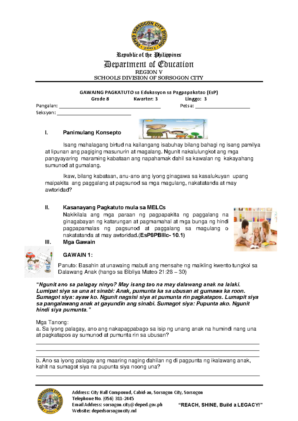 Grade 8 Q3 LAS 10 - Learning Activity Sheet - Department of Education ...