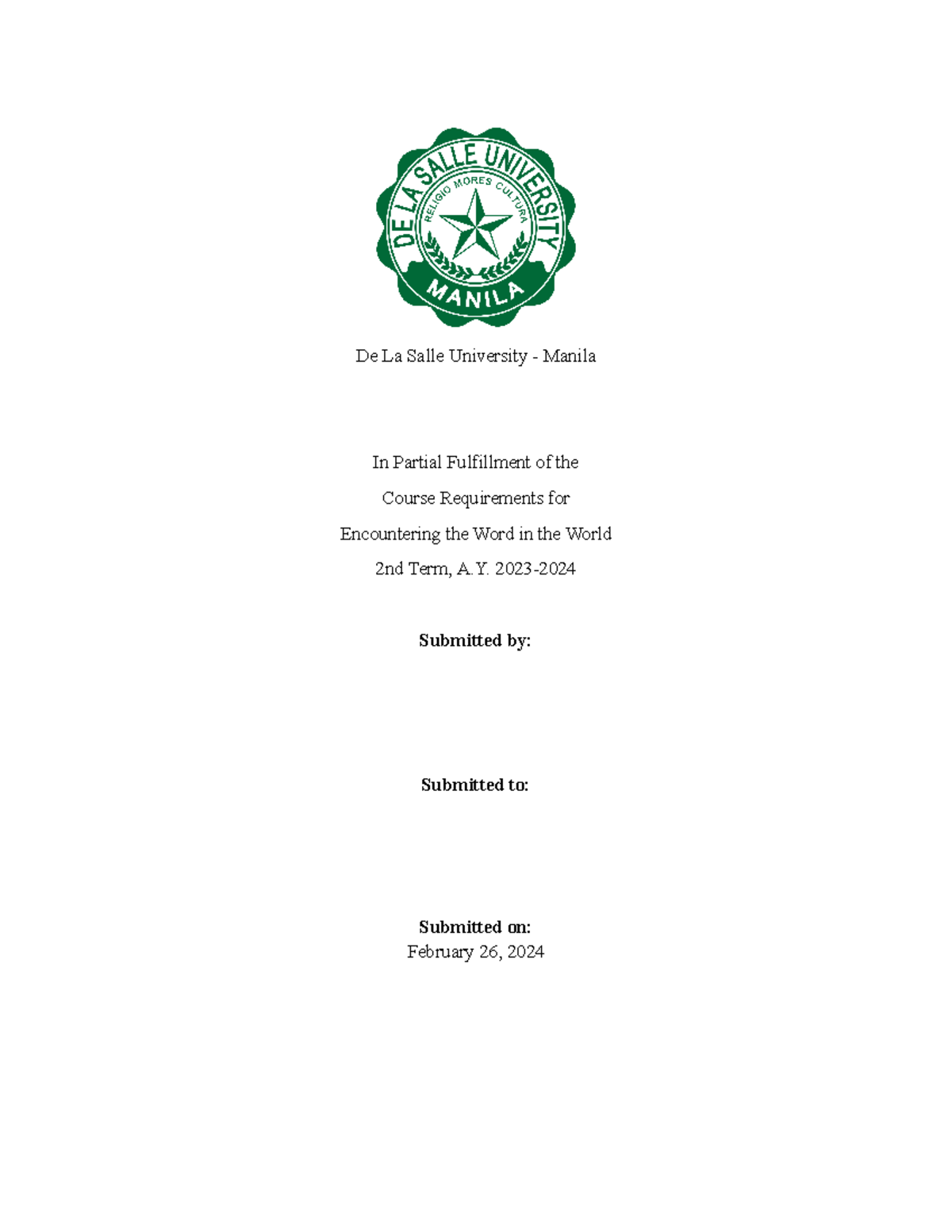 Group 1 - Reflection Paper - De La Salle University - Manila In Partial ...