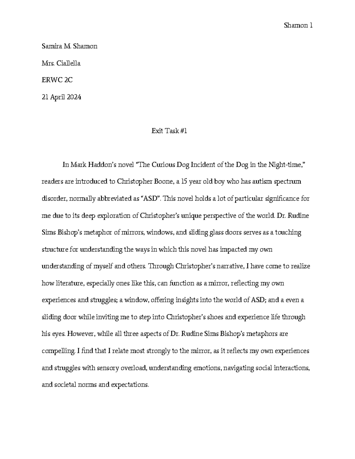 The Curious Incident of the Dog in the Night-time Exit Task Part I ...