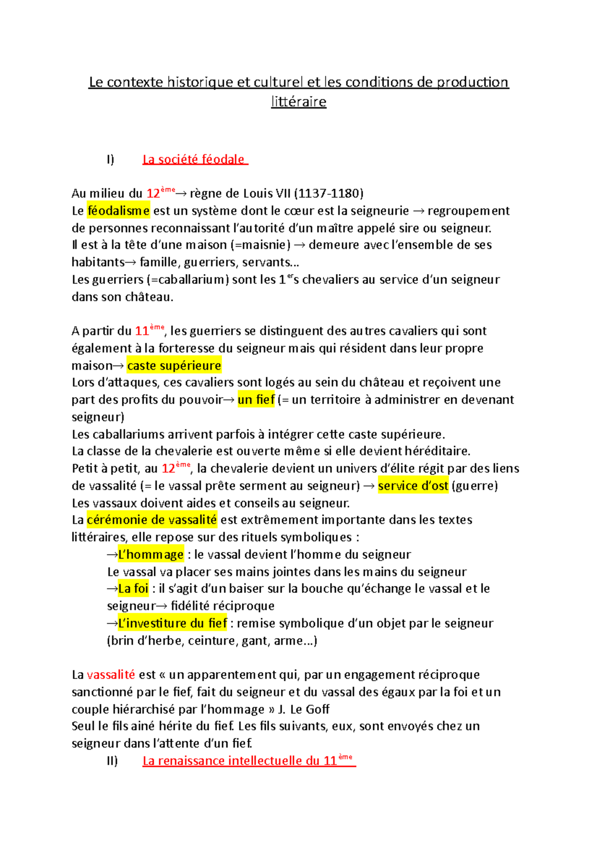 Le contexte historique - Il est à la tête d’une maison (=maisnie ...
