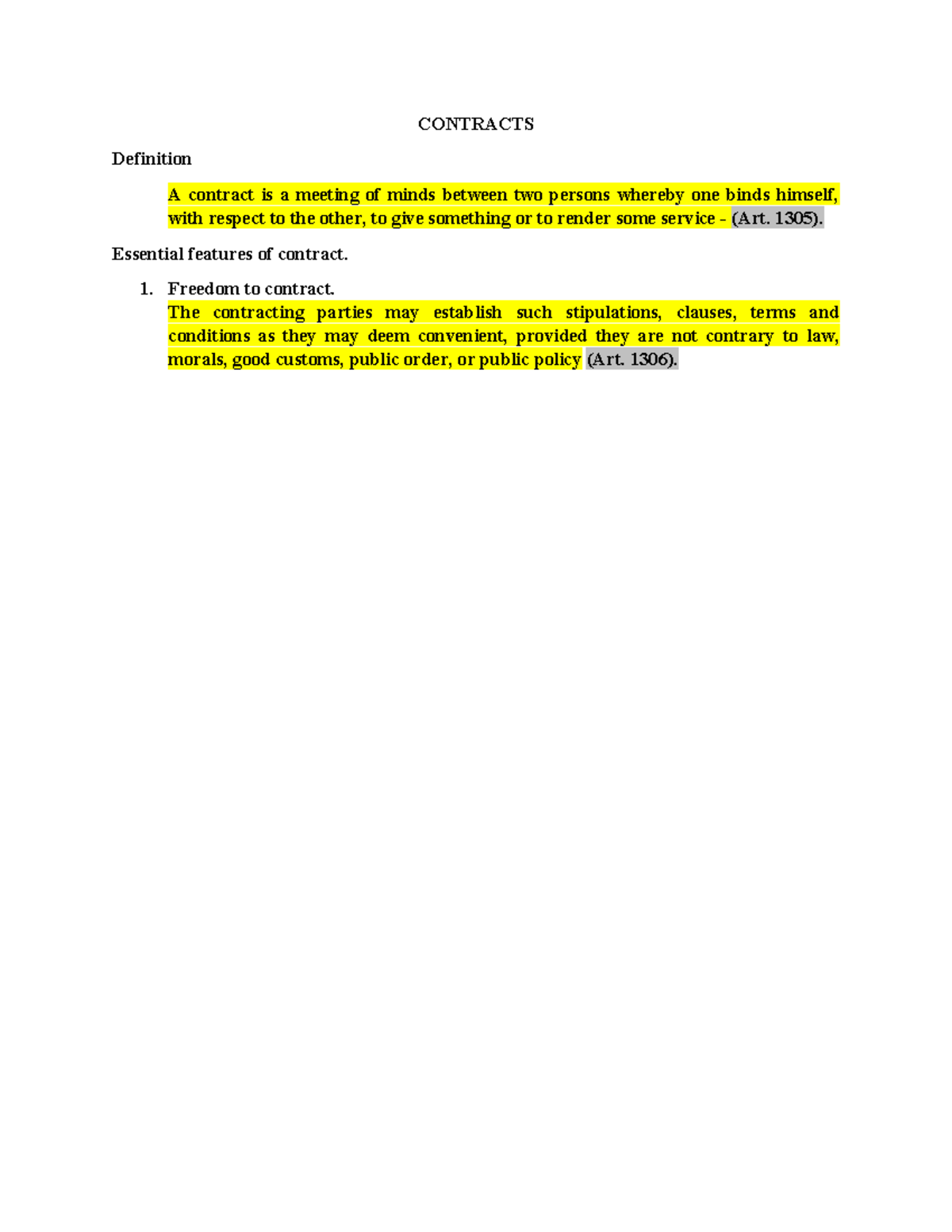 Contracts - CONTRACTS Definition A contract is a meeting of minds ...