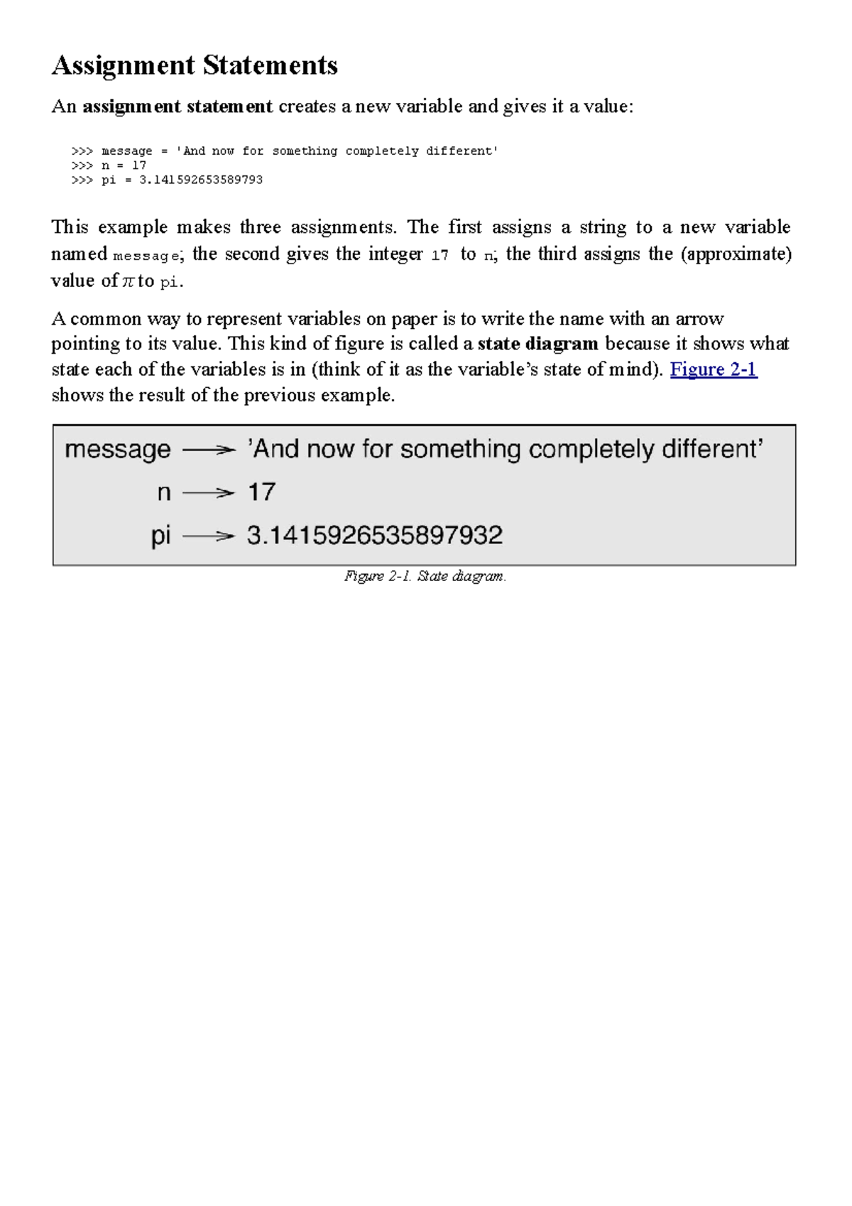 Assignment Statements This Example Makes Three Assignments The First