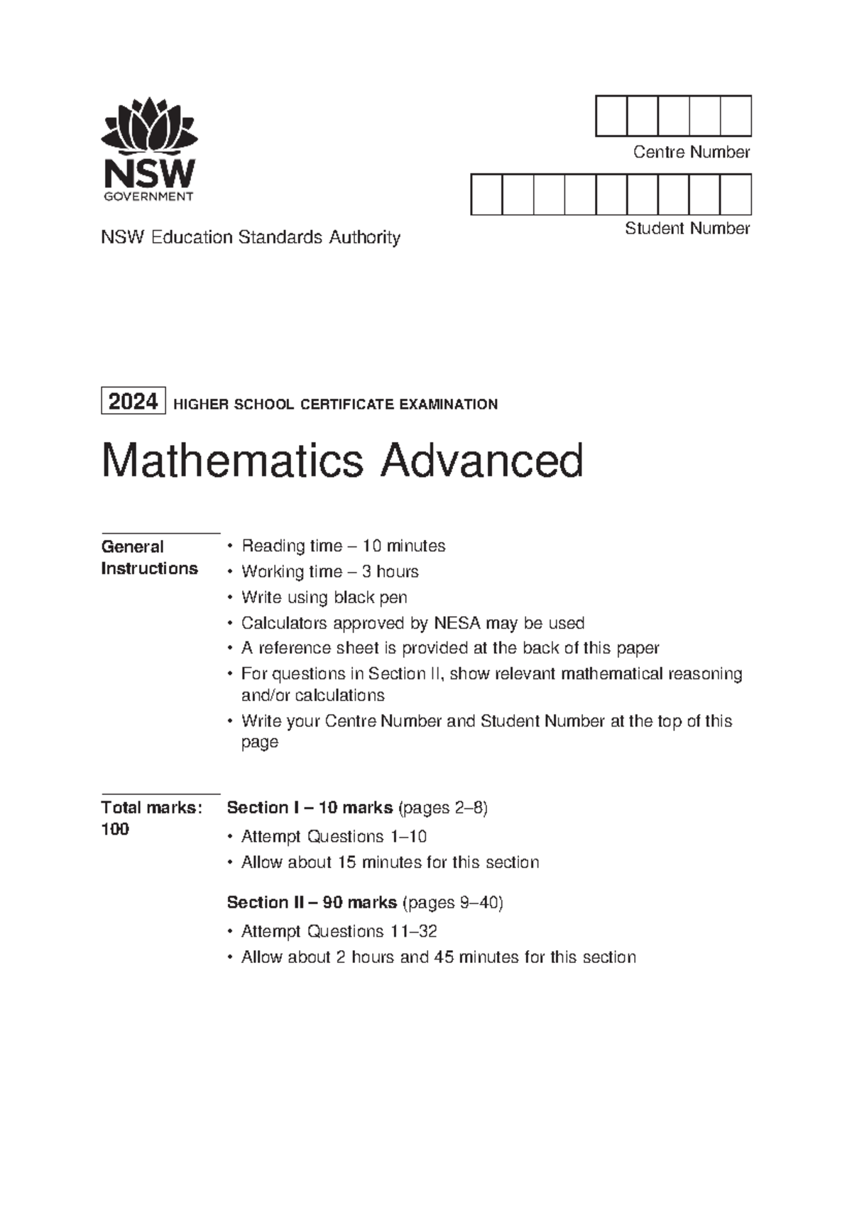 2024 hsc maths adv - wnw e - NSW Education Standards Authority Centre ...