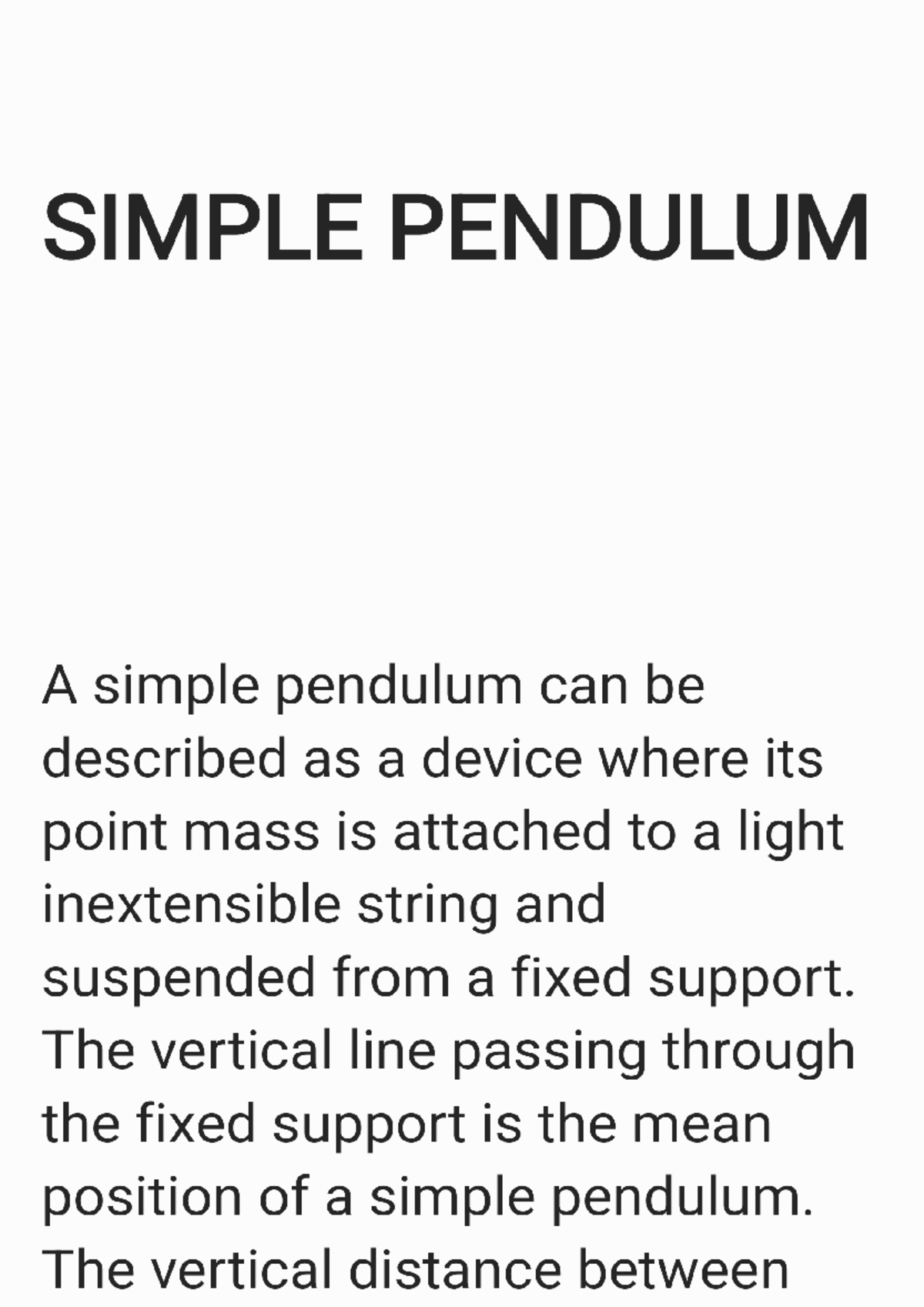 Simple pendulum definition, derivation, time period, Q&Ans, etc ...