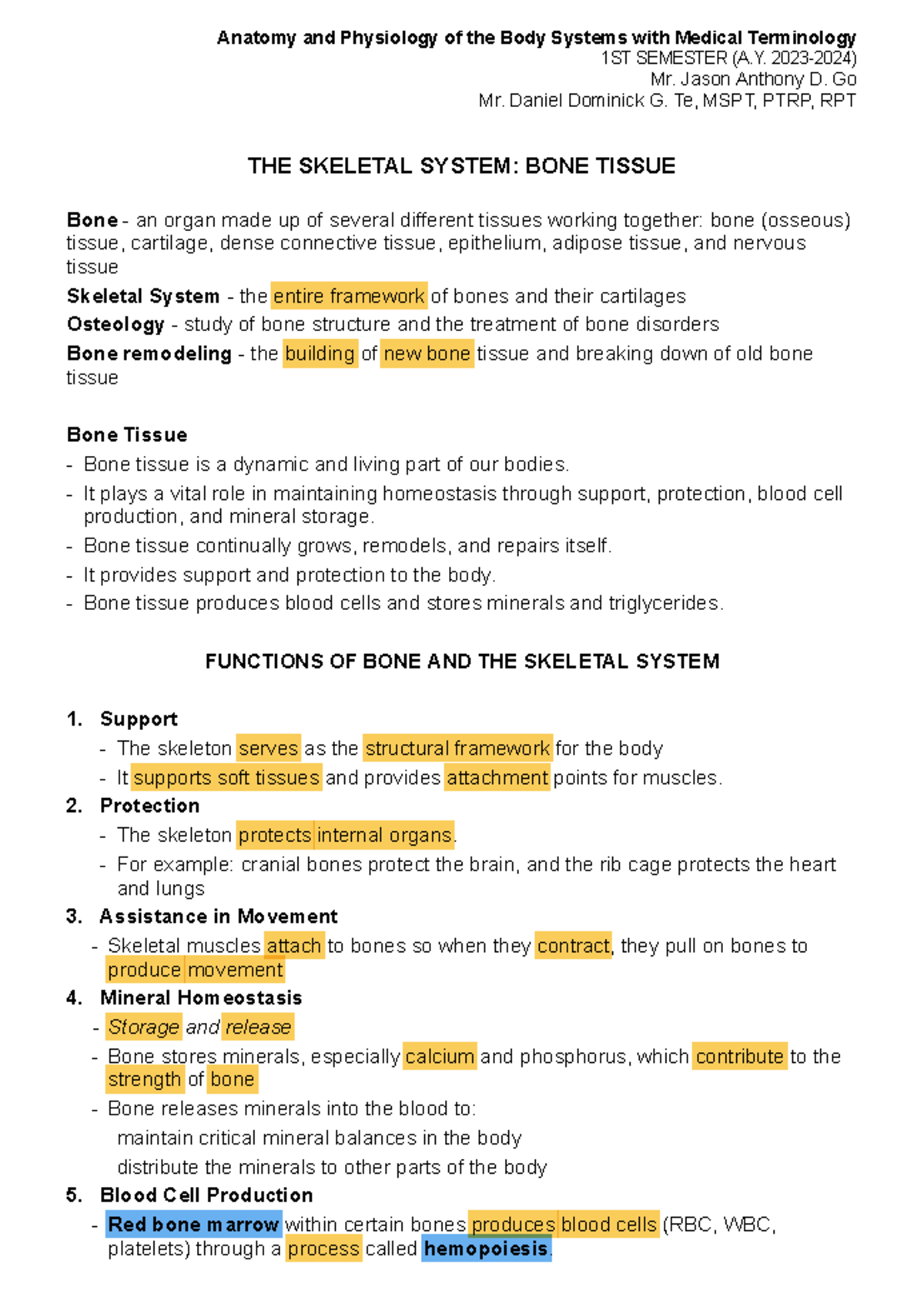 (Ana Phy) Skeletal System P1 - Anatomy and Physiology of the Body ...