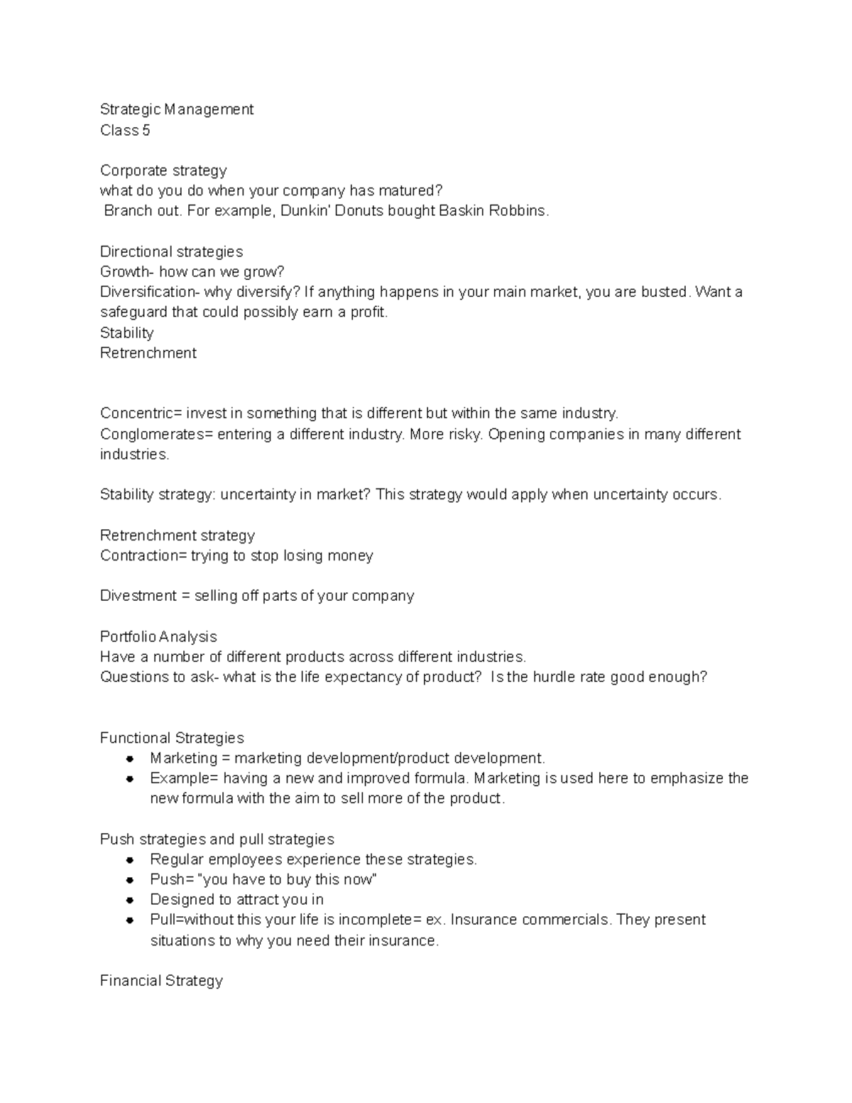 Strategic management class 5 notes - Strategic Management Class 5 ...