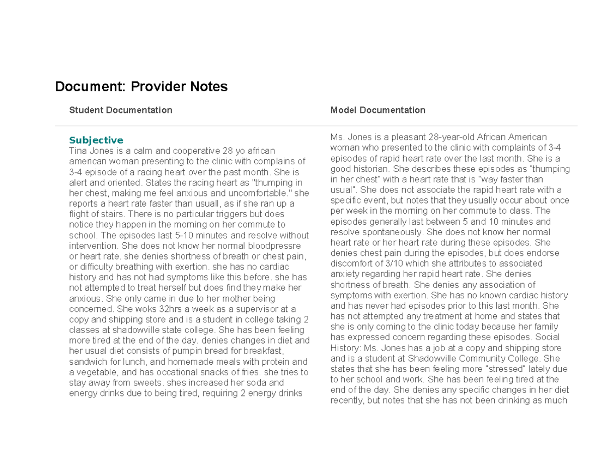 Cardiovascular Results shaddow health - Document: Provider Notes ...