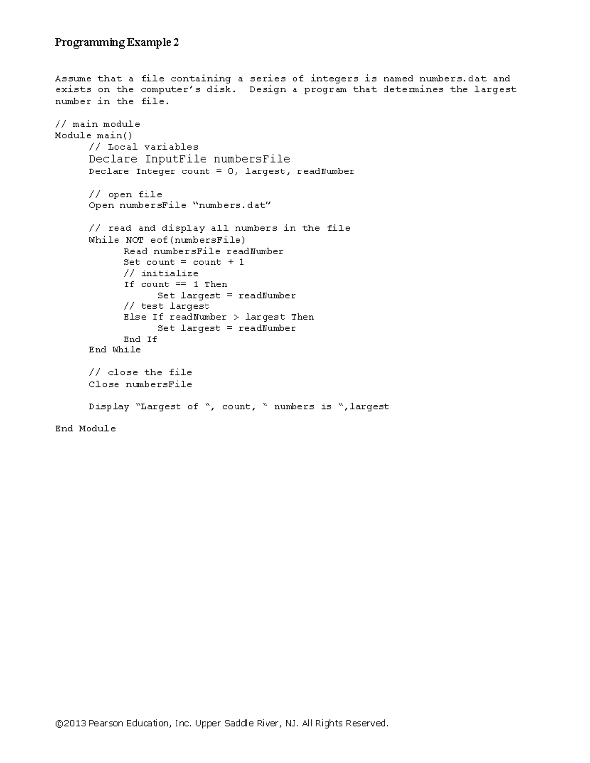 Chap10-Programming-Example 2 - Programming Example 2 Assume that a file ...