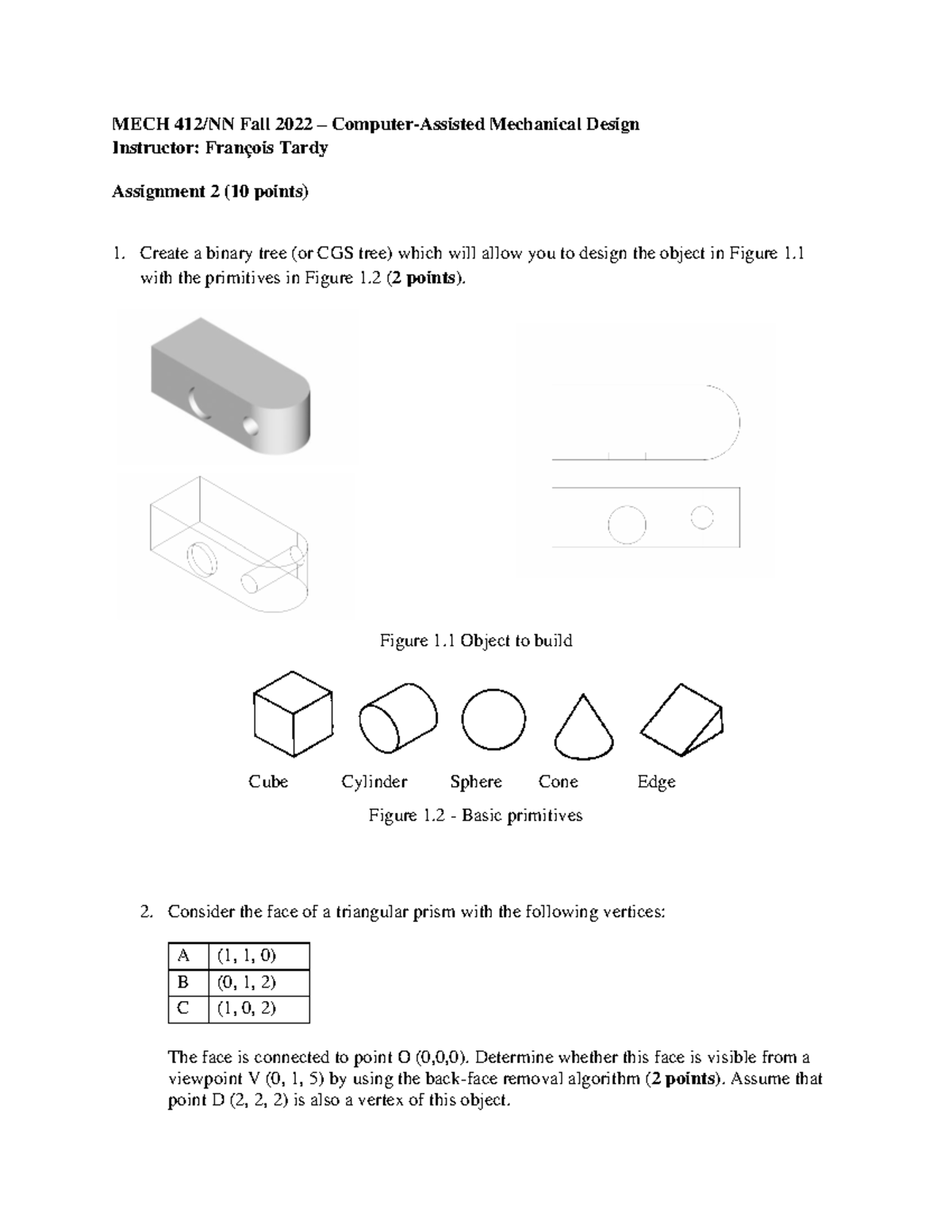 MECH 412 - Assignment 2A - MECH 412 /NN Fall 20 22 – Computer-Assisted ...