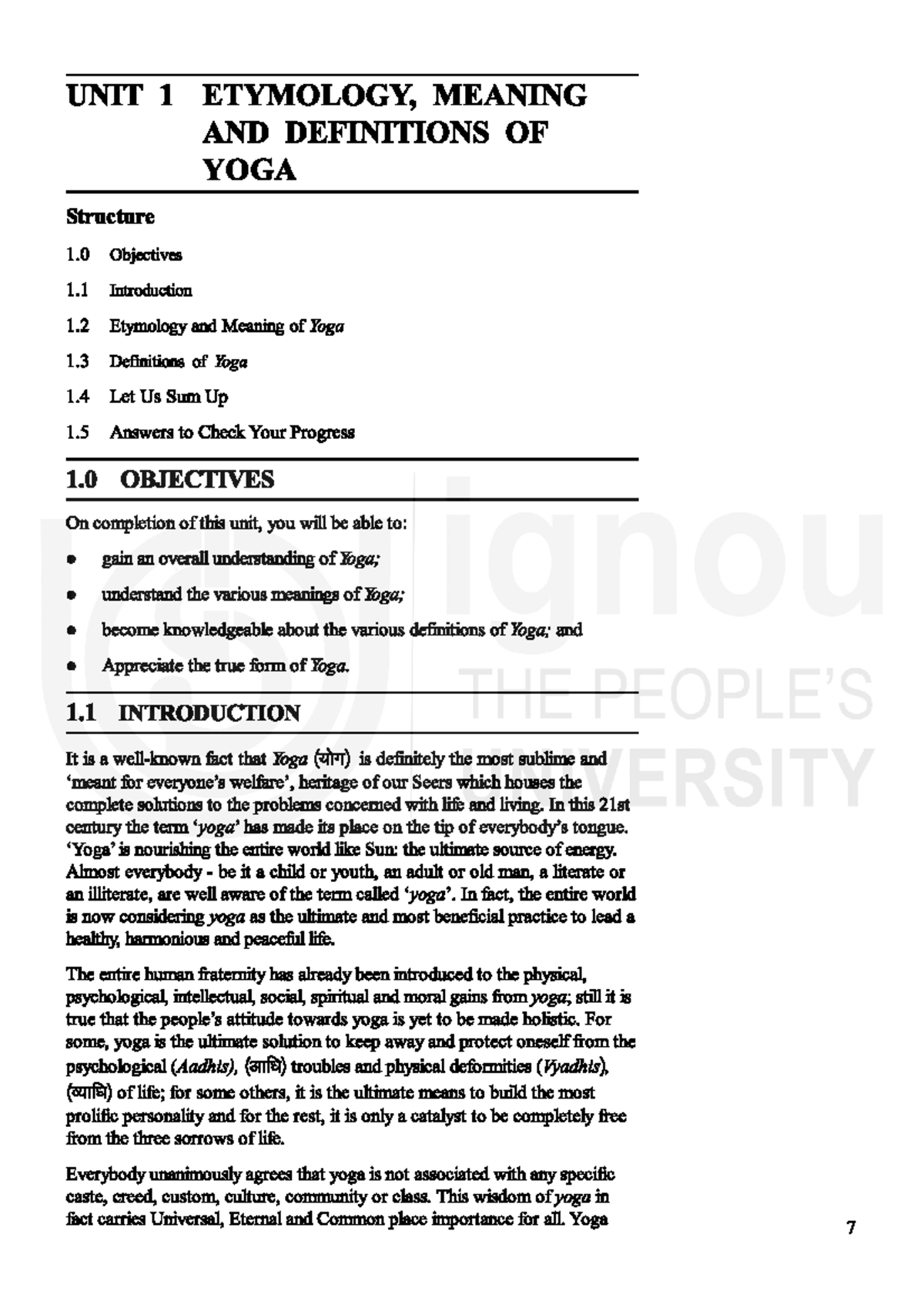 Unit-1 - Bachelor in yogic science - Introduction to yogic texts - Studocu