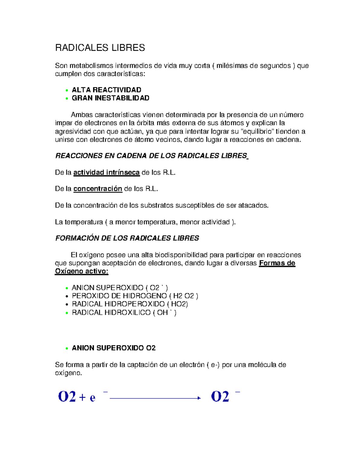 Radicales Libres - Profe Yudica - RADICALES LIBRES Son metabolismos ...