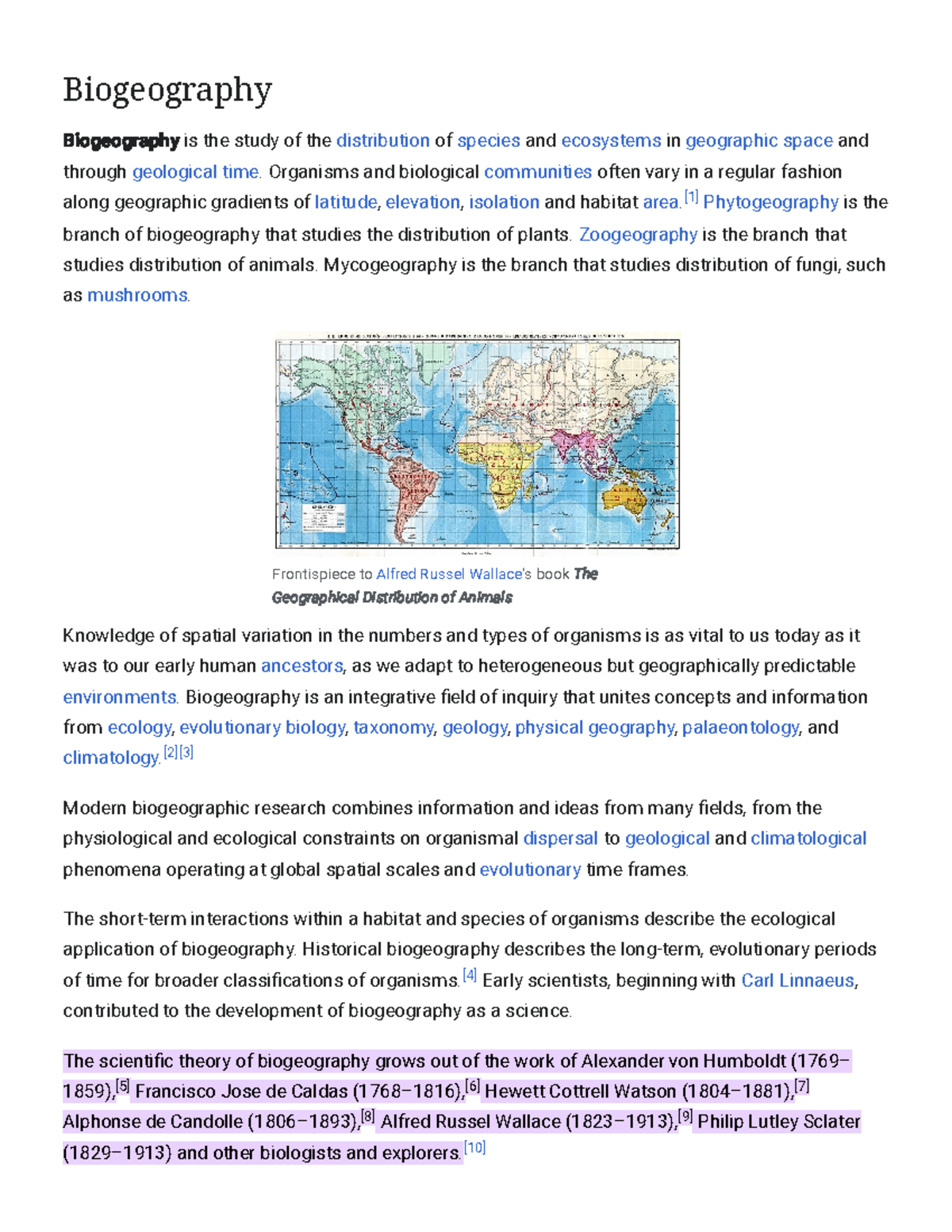 Biogeography - Wikipedia - Biogeography Biogeography is the study of ...