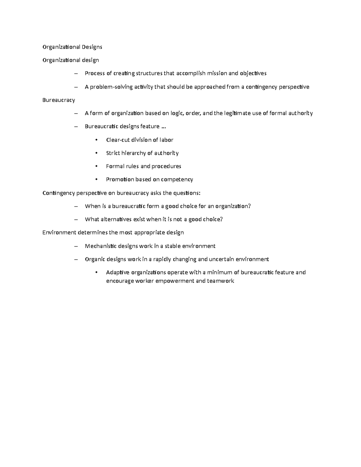 Organizational Designs - Organizational Designs Organizational design ...