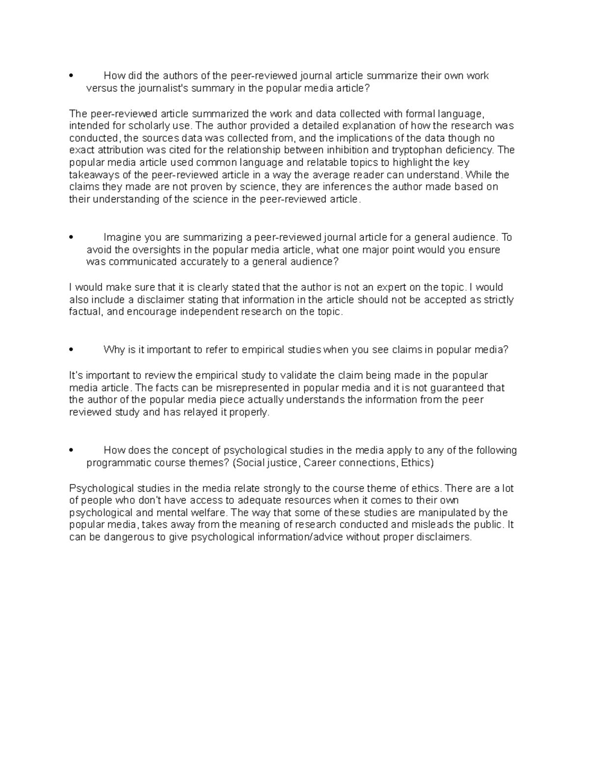 PSY 222 Module 3 Discussion - How did the authors of the peer-reviewed ...